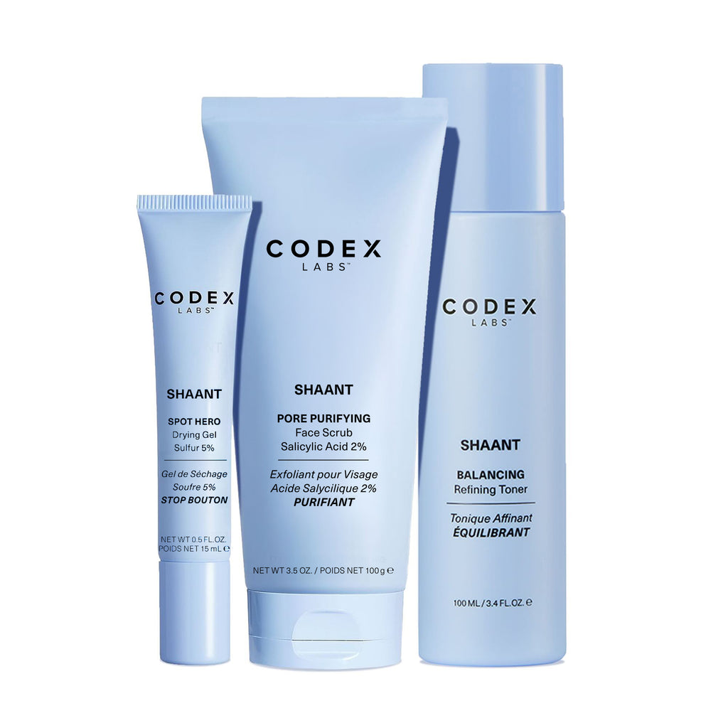 Bacterial Acne Set | Face Scrub, Toner & Blemish Gel | 3-Step Acne Set – Codex Labs Corp